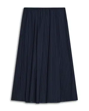 Theory Pleated Midi Skirt - Nocturnal Navy