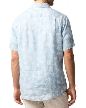 Rodd & Gunn Belleknowes Regular Fit Short Sleeve Linen Shirt - Mist