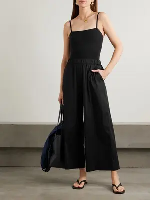 Max Mara Rio Cotton-blend Poplin Wide-leg Pants