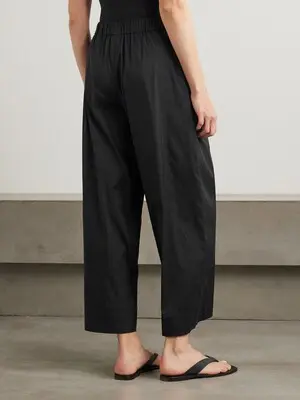 Max Mara Rio Cotton-blend Poplin Wide-leg Pants
