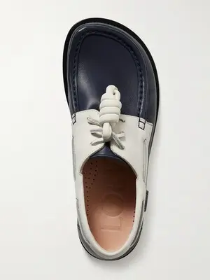 Loewe Campo Knotted Leather Loafers - Blue