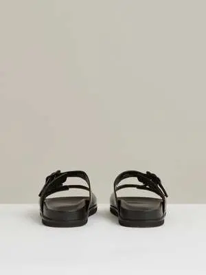 REISS Philip Leather Double-strap Sandals