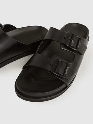 REISS Philip Leather Double-strap Sandals