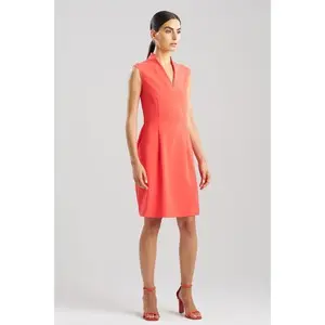 Natori Solid Knit Crepe Dress