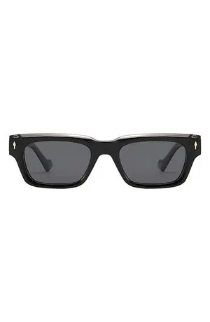 FIFTH & NINTH Cole 50mm Polarized Rectangular Sunglasses - Gray/ Black