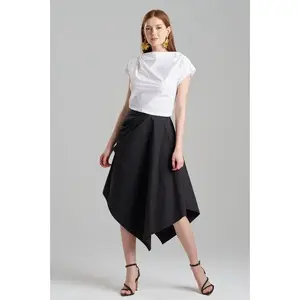 Natori Tech Cotton Taffeta Asymmetrical Skirt