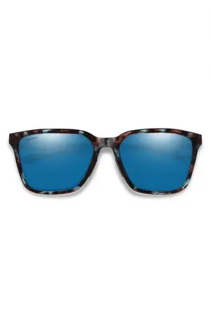 SMITH Shoutout 57mm Chromapop™ Polarized Square Sunglasses - Sky Tortoise/glass Blue