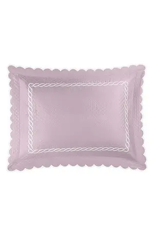 MATOUK Classic Chain Scallop Matelassé Pillow Sham - Deep Lilac/ Bone