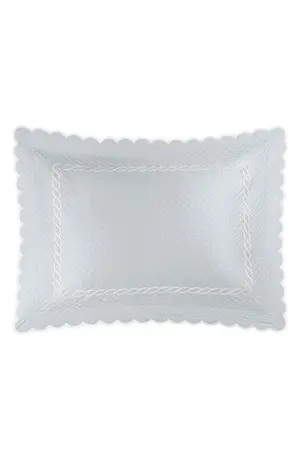 MATOUK Classic Chain Scallop Matelassé Pillow Sham - Pool/ Bone