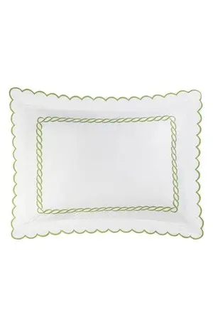 MATOUK Classic Chain Scallop Matelassé Pillow Sham - Spring Green