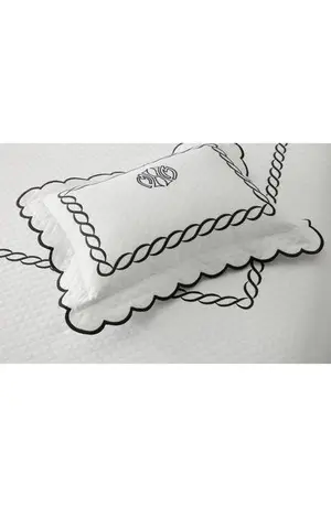 MATOUK Classic Chain Scallop Matelassé Pillow Sham - Spring Green