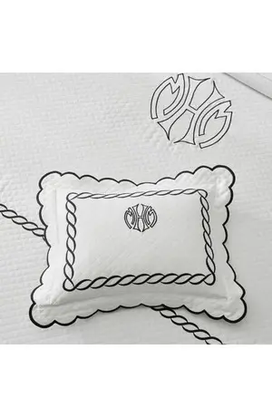 MATOUK Classic Chain Scallop Matelassé Pillow Sham - Spring Green