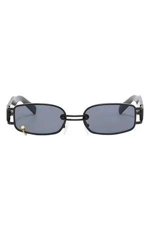 FIFTH & NINTH Inez Rectangular Sunglasses - Black/ Black