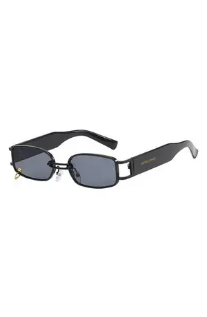FIFTH & NINTH Inez Rectangular Sunglasses - Black/ Black