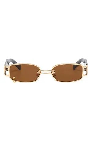 FIFTH & NINTH Inez Rectangular Sunglasses - Black/ Brown