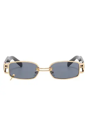 FIFTH & NINTH Inez Rectangular Sunglasses - Black/ Gold