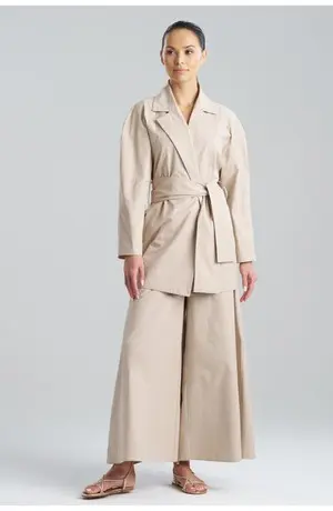 Natori Tech Cotton Taffeta Trench Coat