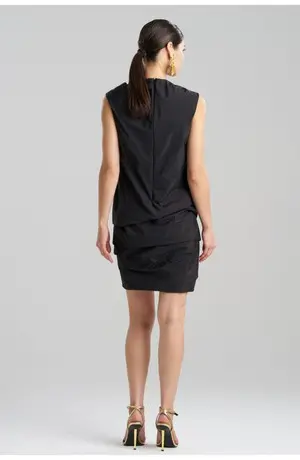Natori Techno Poplin Asymmetrical Dress - Black