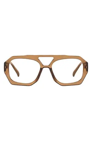 FIFTH & NINTH Sutton Aviator Blue Light Blocking Glasses - Brown/ Clear