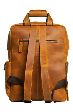 STEEL HORSE LEATHER The Mann Leather Camera Backpack