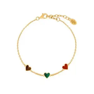 KARMA AND LUCK Heart’s Desire Multi-stone Heart Bracelet - Gold