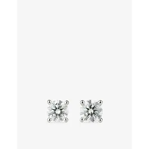 THE DIAMOND LAB Diamond Lab 18ct White-gold Lab-grown Diamond Earrings - Platinum