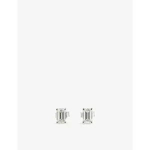 THE DIAMOND LAB Diamond Lab 18ct White-gold And Lab-grown Diamond Earrings - White Gold
