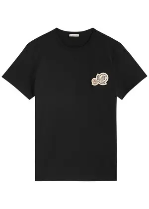 Moncler Logo-appliquéd Cotton T-shirt - Black