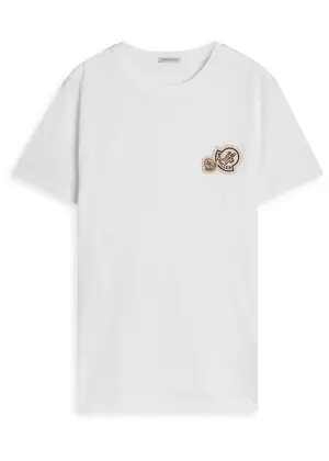 Moncler Logo-appliquéd Cotton T-shirt - White