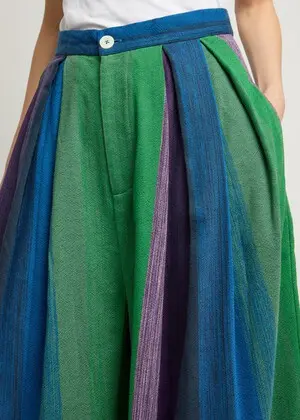 MARRAKSHI Striped-jacquard Wide-leg Cotton Trousers