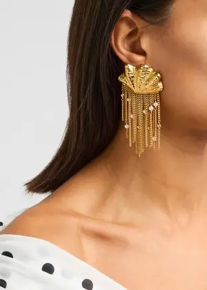 Chloé Shells Fringed Drop Earrings