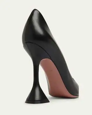 Amina Muaddi Ami Pointed Leather Pumps
