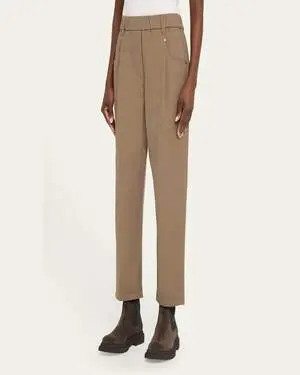 Brunello Cucinelli Cotton Twill Ankle Pants
