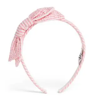 IL GUFO Stripe Bow Headband - Pink