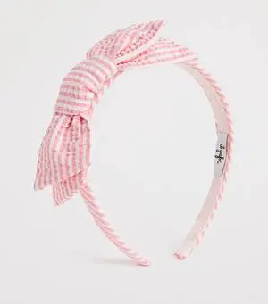 IL GUFO Stripe Bow Headband - Pink
