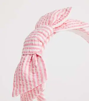 IL GUFO Stripe Bow Headband - Pink