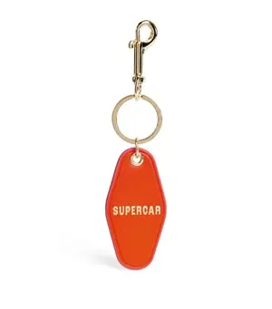 Harrods Leather Supercar Keyring - Red