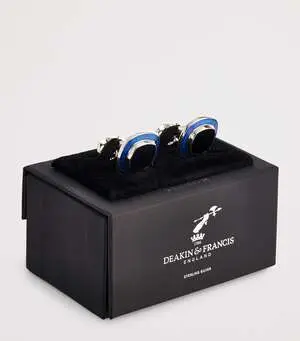 DEAKIN & FRANCIS Sterling Silver Enamel Cufflinks