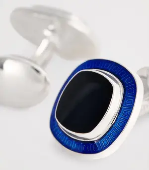 DEAKIN & FRANCIS Sterling Silver Enamel Cufflinks