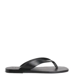 A.emery Leather Kinto Flip Flops - Black