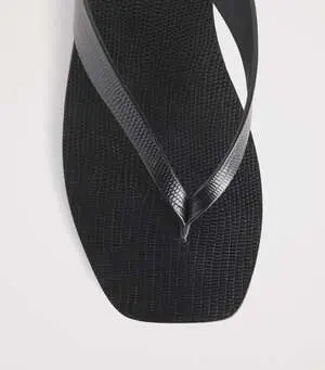 A.emery Leather Kinto Flip Flops - Black