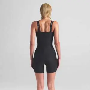 SKIMS Body Core Sculpt Open Bust Mid Thigh Bodysuit - Onyx