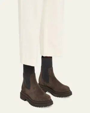 Brunello Cucinelli Suede Chelsea Boots