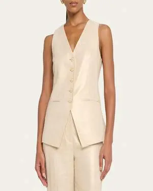 Veronica Beard Liff Linen Vest
