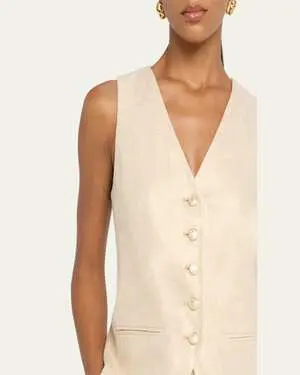 Veronica Beard Liff Linen Vest