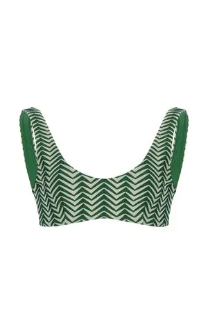 ZULU & ZEPHYR Zig-zag Balconette Bikini Top - Green