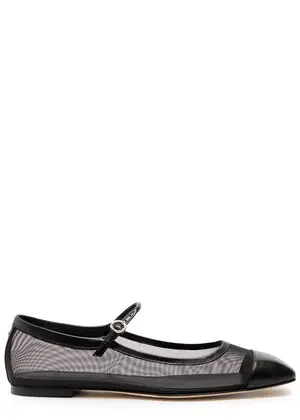 AeydĒ Uma Mesh Leather Mary Jane Flats