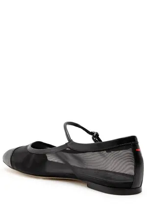 AeydĒ Uma Mesh Leather Mary Jane Flats