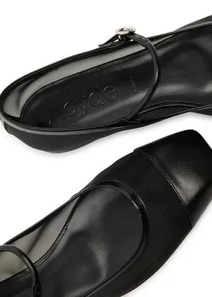 AeydĒ Uma Mesh Leather Mary Jane Flats