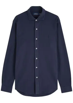 Polo Ralph Lauren Textured Cotton Shirt With Embroidered Crest